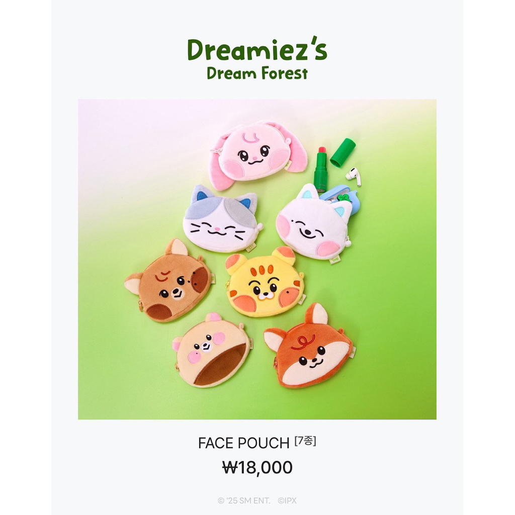 Jual [PRE ORDER] MD FACE POUCH NCT DREAM X LINE FRIENDS DREAMIEZ FOREST ...