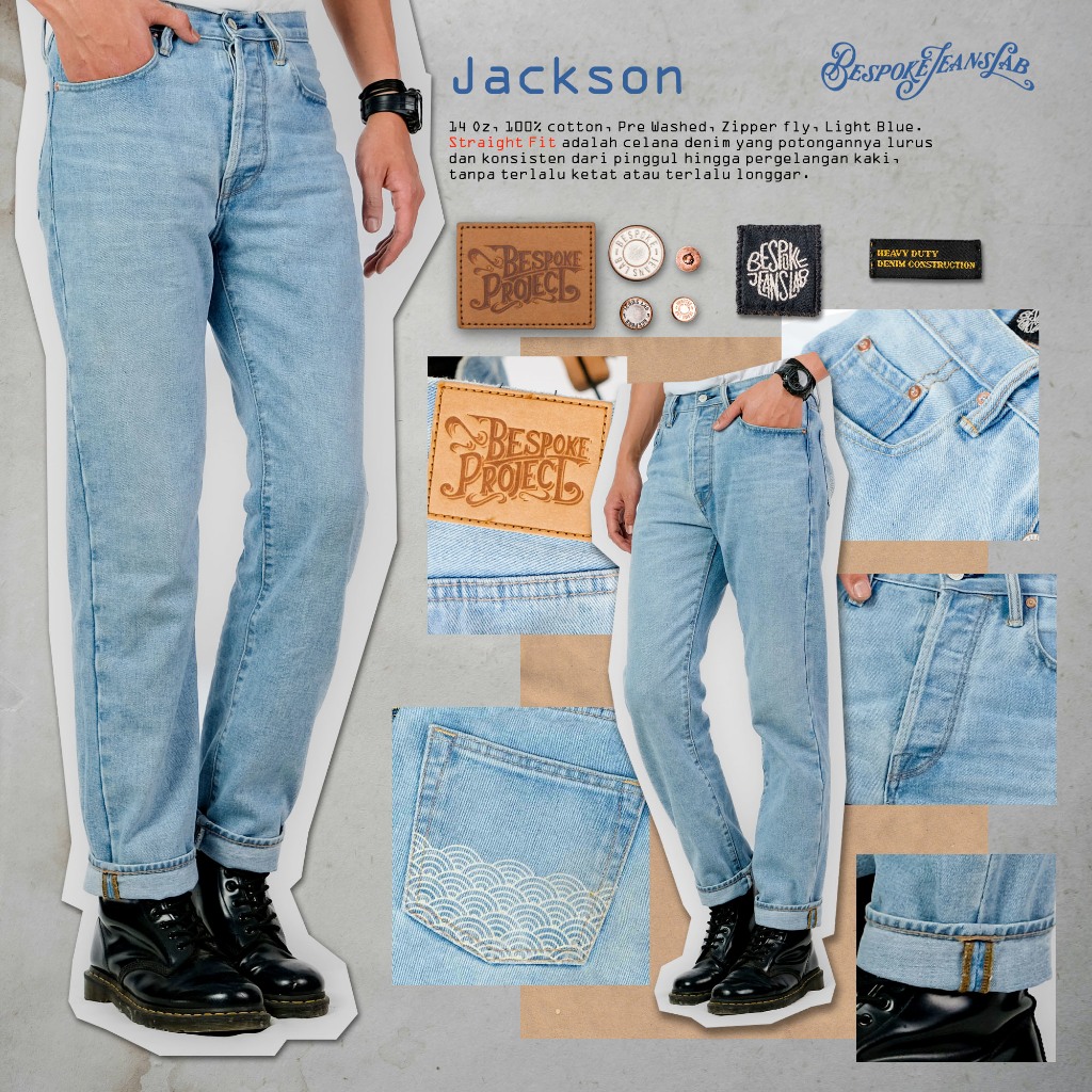 Jual Bespoke Project - Celana Jeans Jackson Straight | Shopee Indonesia