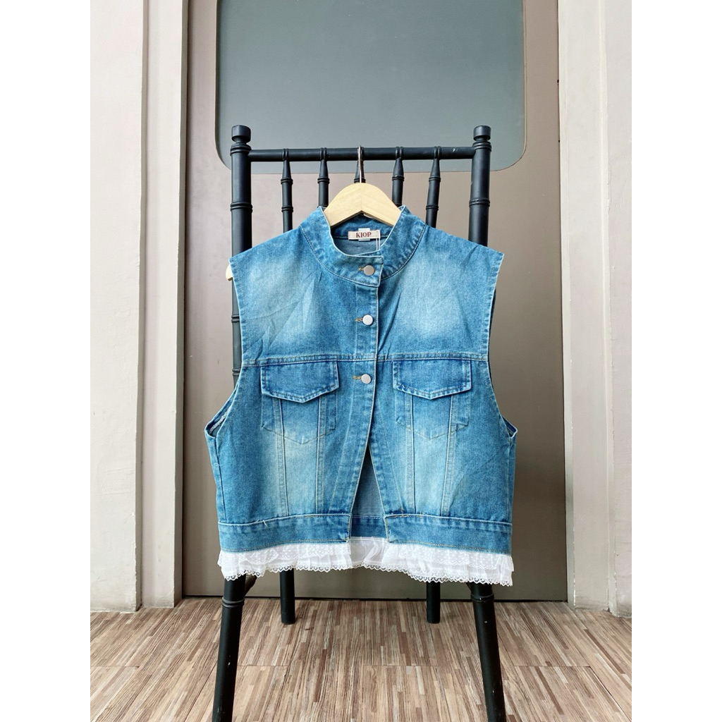 Jual Brenda Vest Jeans // Klop Basic | Shopee Indonesia