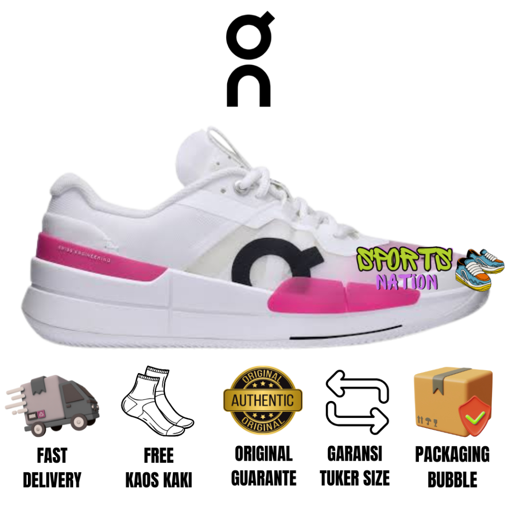 Jual Sepatu Tennis Padel On Cloud The Roger Pro 2 White Pink Original ...