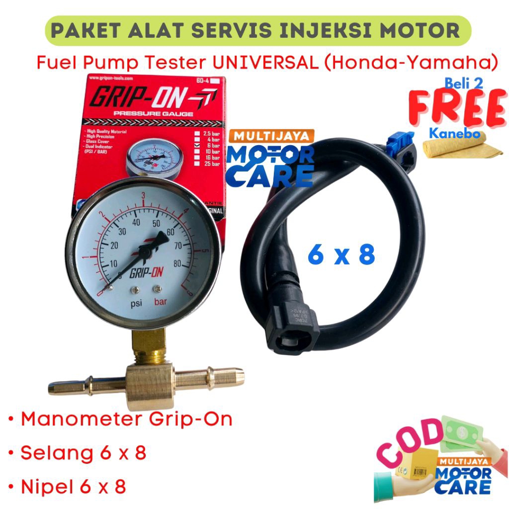 Jual PROMO Fuel Pump Tester Merk GRIP ON Alat Cek Ukur Tekanan Bahan ...