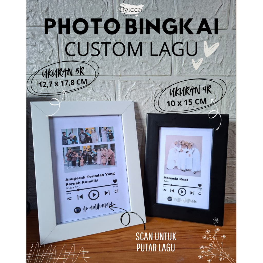 Jual Frame Spotify Custom Foto | Frame Music | Bingkai Foto | Kado ...