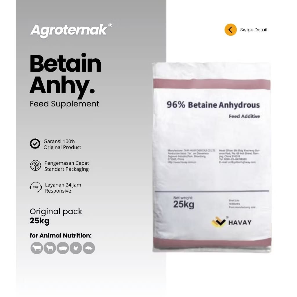 Jual BETAINE Anhydrous 96% kemasan Repack 100g-1kg Promotor Atraktan ...