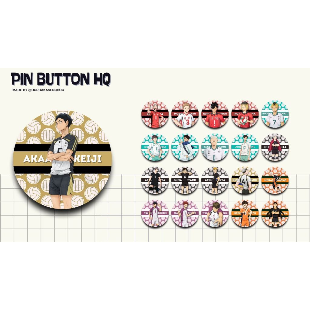 Jual PIN BUTTON ANIME HAIKYUU! PIN BADGE HQ / PIN PENITI HINATA SHOYO ...
