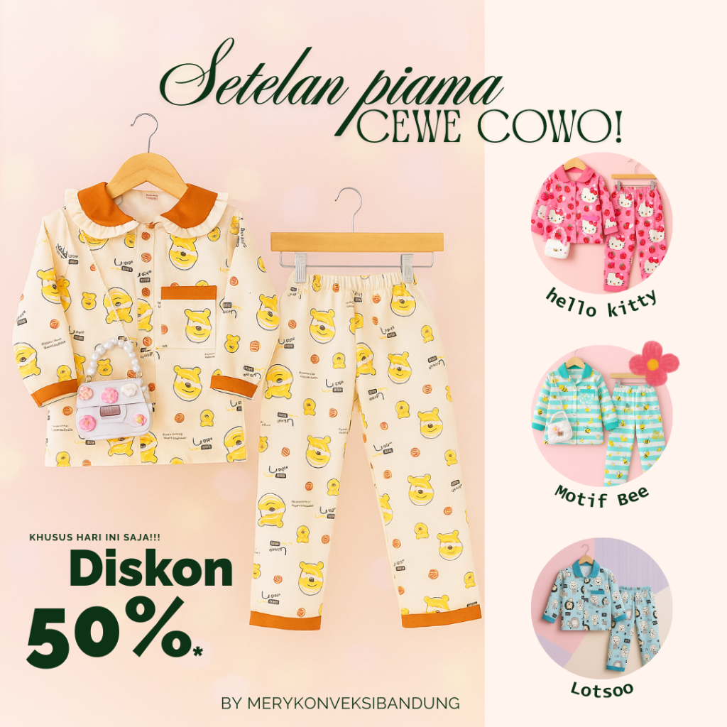 Jual PIAMA ANAK MOTIF KARTUN LUCU CEWE COWO READY BISA PILIH MOTIF ...