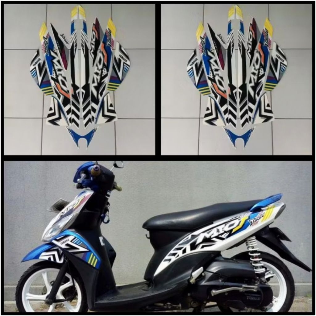 Jual Stiker Striping Lis Body Motor Mio J Teen 2013 Body Putih Sayap ...