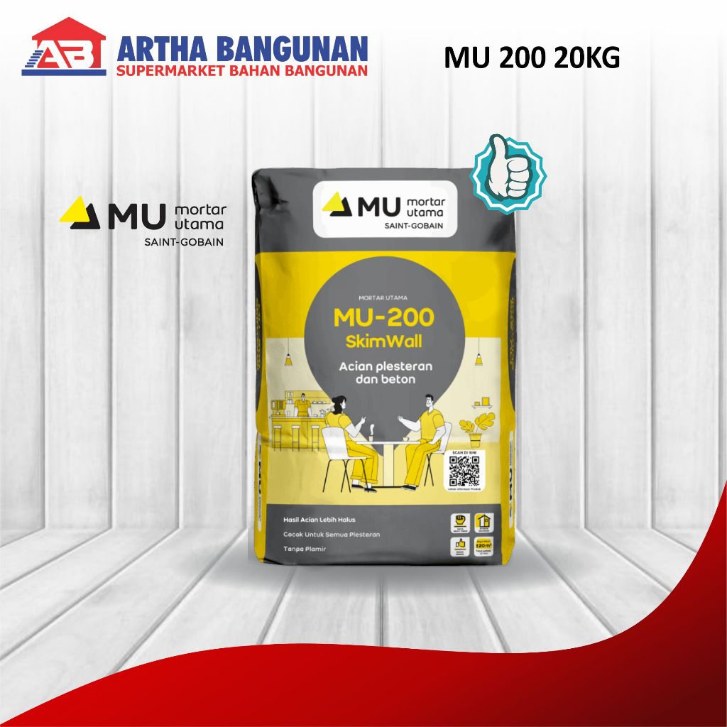 Jual MU-200 SKIMWALL ACIAN PLESTER DAN BETON 20 KG | Shopee Indonesia