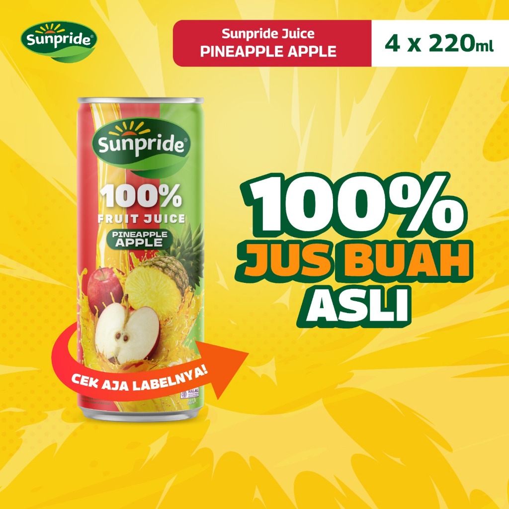 Jual [Isi 4] Sunpride Juice Pineapple Apple 220 ml | Shopee Indonesia