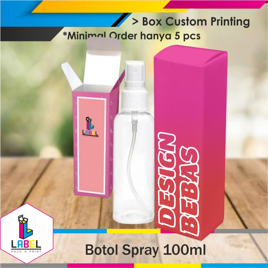 Jual Box Kemasan / Dus SPRAY 100-200 ml, 5 x 5 x 15 cm, Custom Desain ...