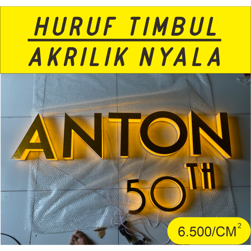 Jual Huruf Timbul Akrilik LED FULLSET | Shopee Indonesia