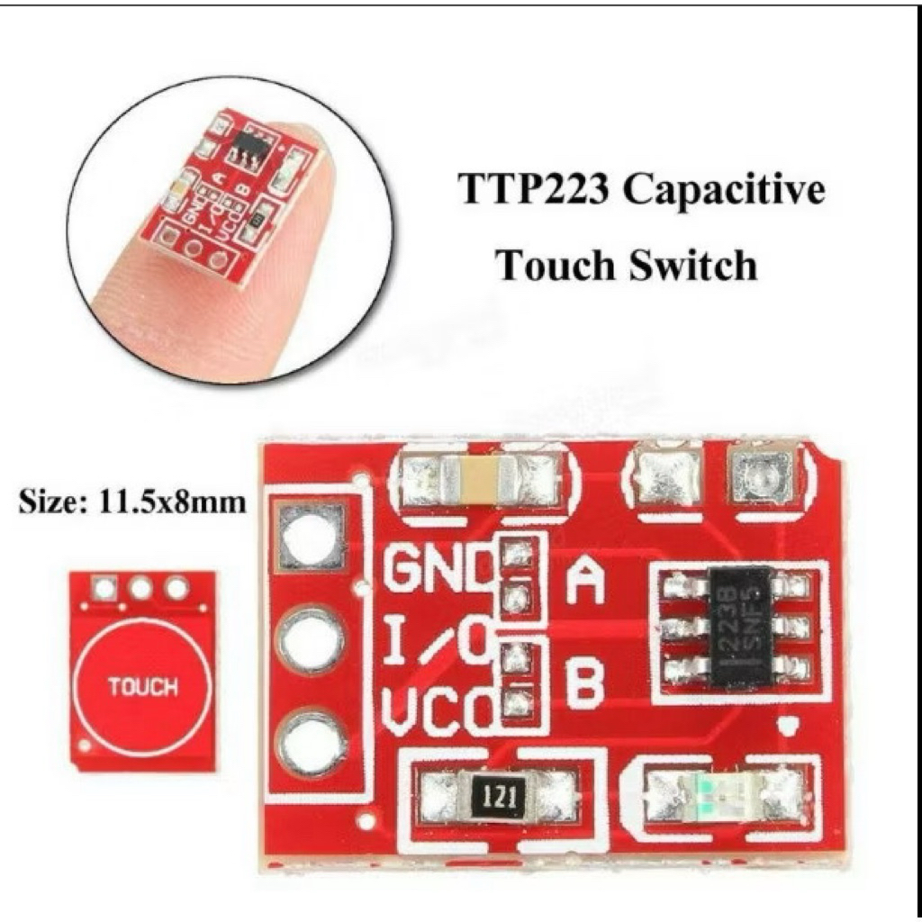 Jual SAKLAR SENTUH SENSOR SENTUH / TOUCH SENSOR CAPACITIVE TTP223 ...