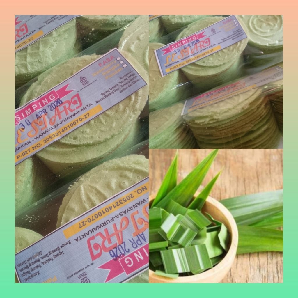 Jual 3 Bungkus Simping tipis bakar rasa pandan gurih | Simping bakar ...