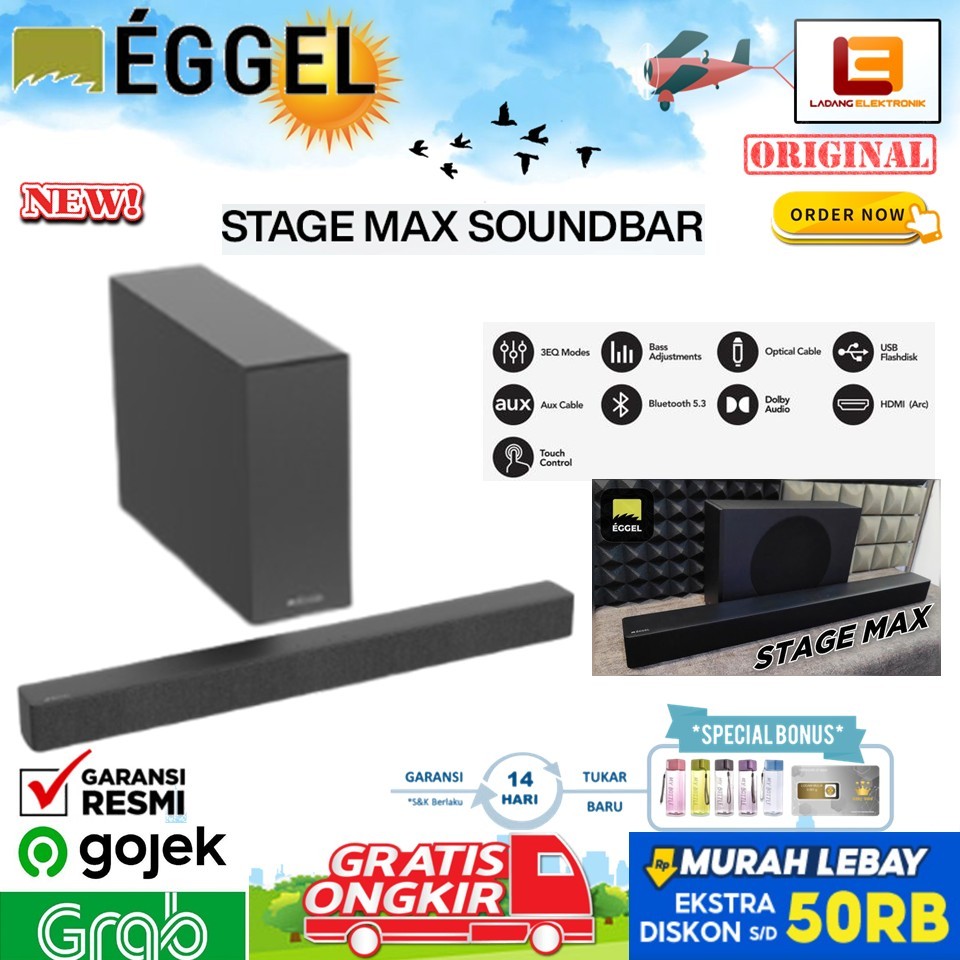 Jual Eggel Stage Max Soundbar / Sound Bar with Wireless Subwoofer ...