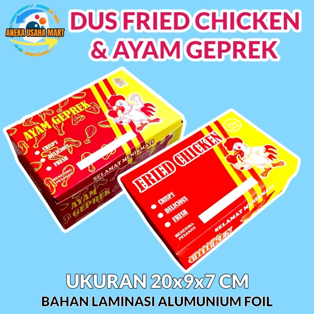 Jual Dus Ayam Geprek Dan Dus Fried Chicken Ukuran 15x10x6 cm | Shopee ...