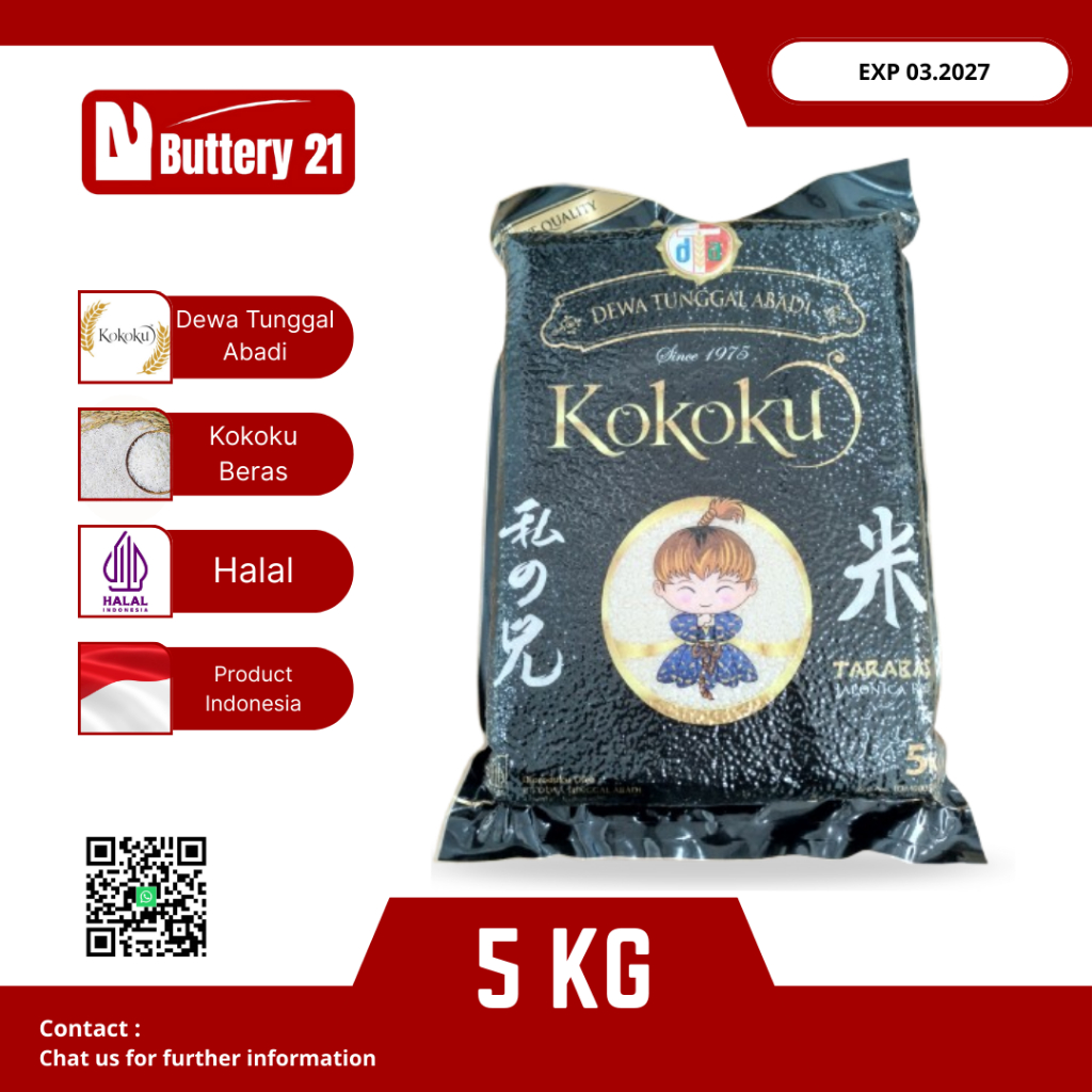 Jual BERAS KOKOKU 5 KG/DEWA TUNGGAL ABADI TARABAS 5 KG/BERAS JAPONICA ...