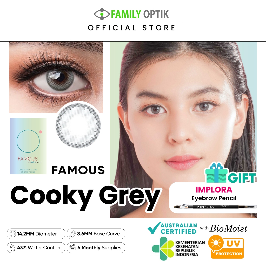 Jual [HOT] FREE IMPLORA Famous With Biomoist Cooky Grey Monthly ...