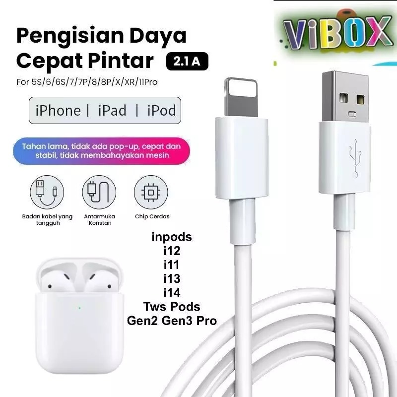 Jual SHOPP ACC~~VIBOX KABEL CHARGER FOR AIRPODS MINI PRO / INPODS i9S ...