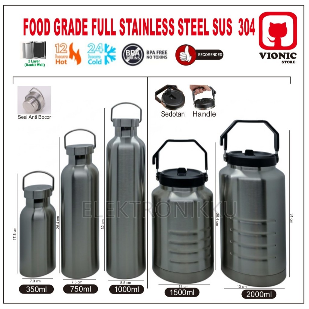 Jual Botol Minum/Tumbler/Termos Tahan Panas & Dingin Stainless Steel ...