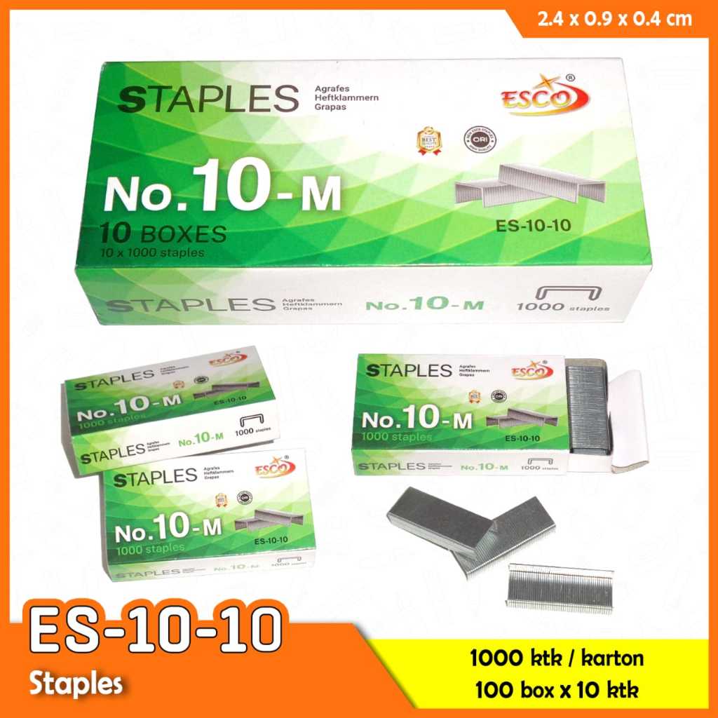 Jual (10 BOX) Isi Staples Stapler No 10 ukuran kecil | Shopee Indonesia