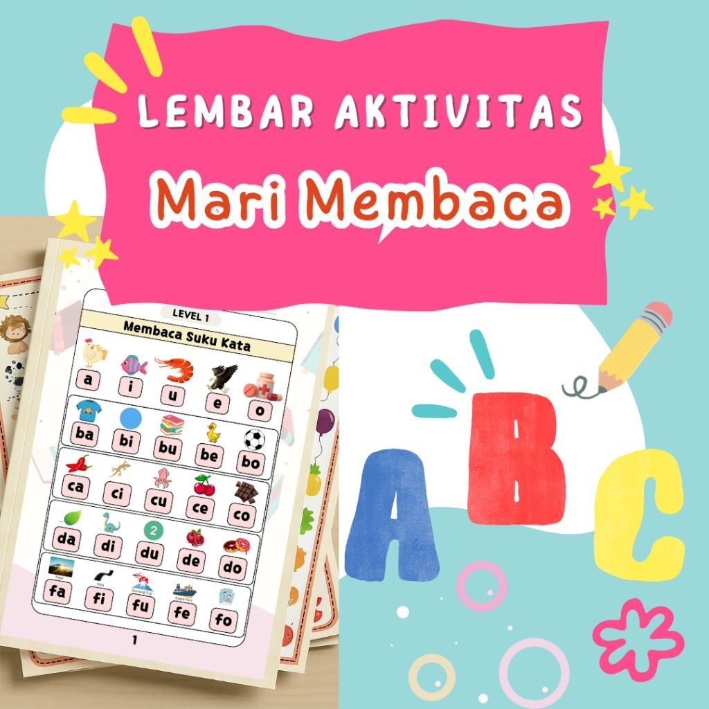 Jual Mari Membaca Level 1 2 3 - Lembar Aktivitas Anak 40 Lembar ...