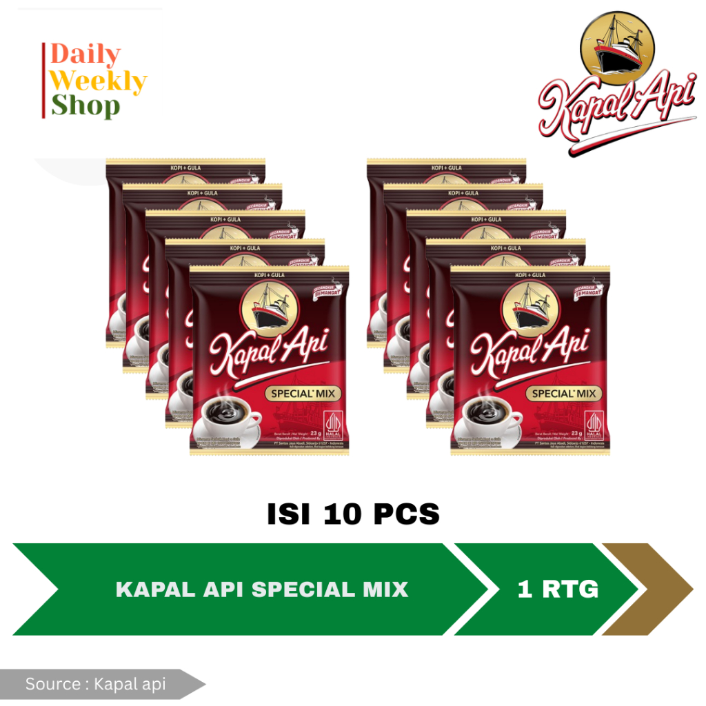 Jual Kopi Kapal Api Special Mix 1 Renteng Isi 10 Pcs | Shopee Indonesia