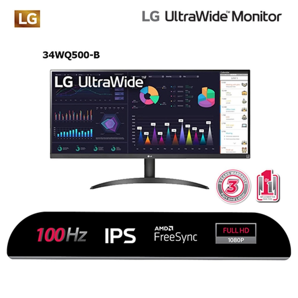 Jual LG UltraWide 34WQ500-B 34 Inch Monitor - WFHD IPS 100Hz HDR10 sRGB ...