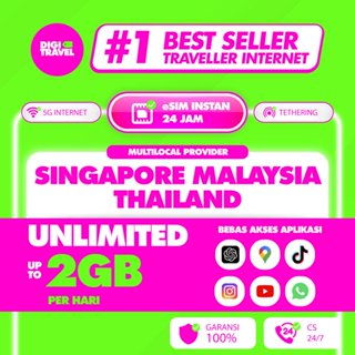 Jual DIGITRAVEL eSIM Malaysia Singapore Thailand Unlimited Data Internet Roaming Langsung Aktif ...