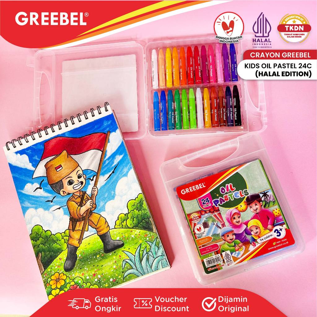 Jual Greebel Crayon Krayon 24 Warna / Crayon Kids Oil Pastel 24 Halal ...