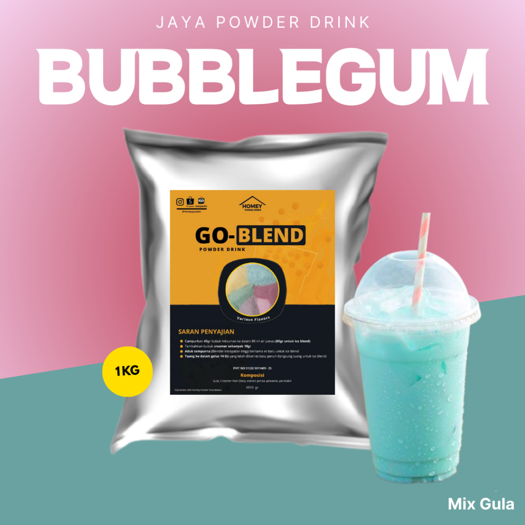 Jual Bubuk Minuman Rasa BUBBLEGUM 1Kg / BUBUK PERMEN KARET BIRU ...