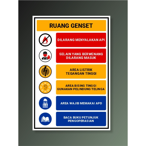 Jual Stiker Safety Ruang Genset – Rambu Peringatan & Keselamatan Kerja ...