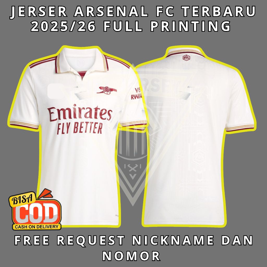 Jual Jersey ARSENAL FC Terbaru 2025/26 FULL PRINTING PREMIUM/FREE ...