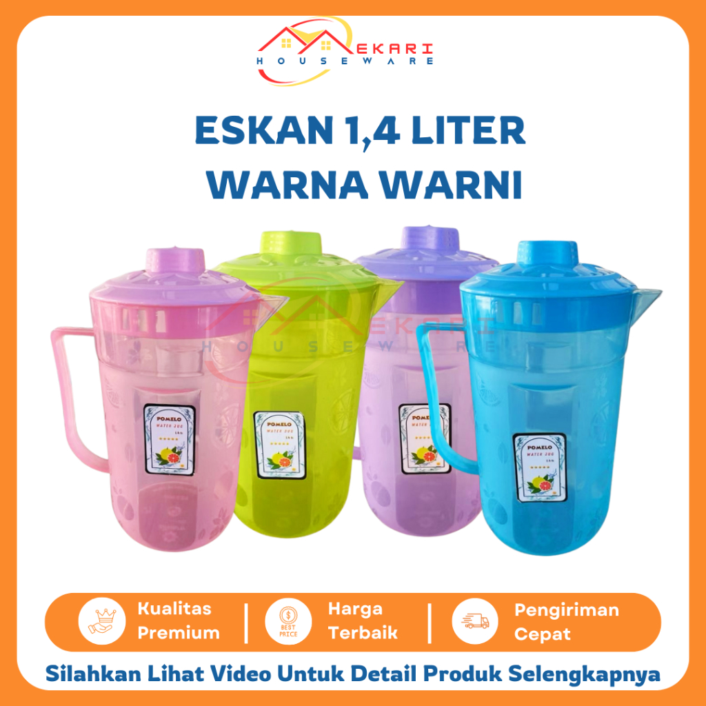 Jual Eskan Teko Plastik 1,4 Liter Warna Warni | Shopee Indonesia