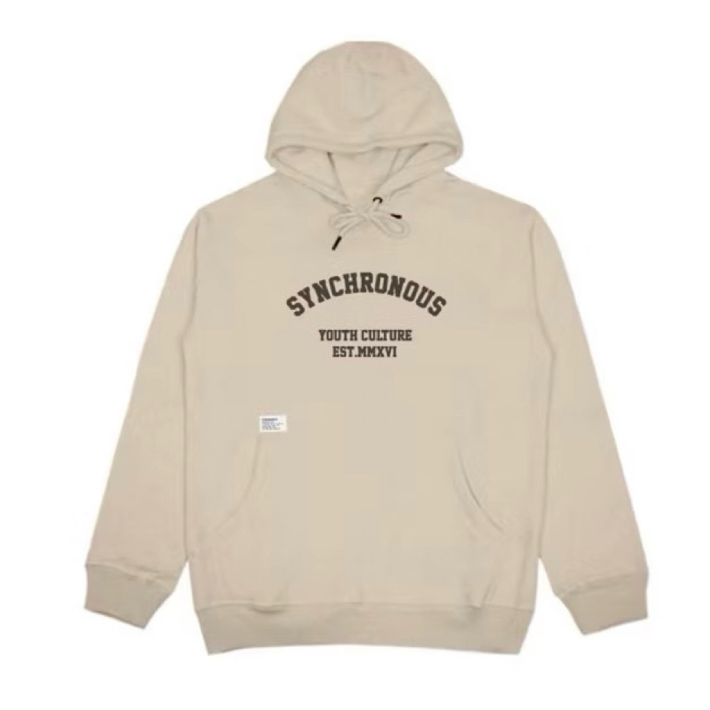Jual Synchronous Hoodie Pullover Beige Youth Black | Shopee Indonesia