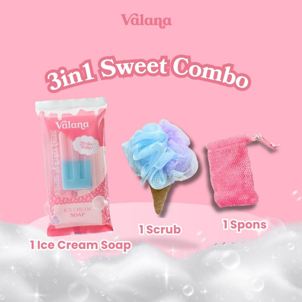 Jual 3 in 1 Sweet Combo - Sabun, Scrub, Spons (Sabun Mandi Valana Sabun ...