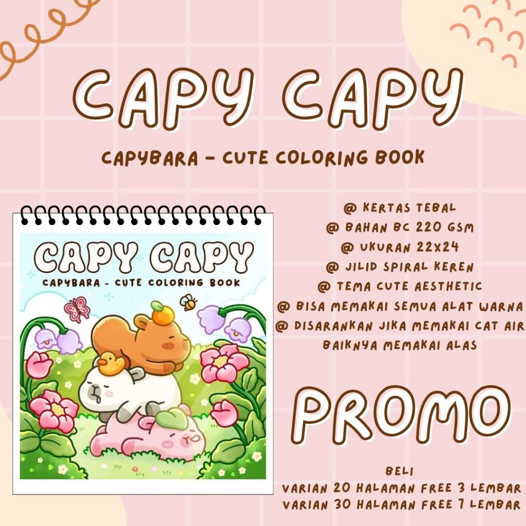 Jual Capy Capy Capybara - Cute Coloring Book Buku Mewarnai Mudah Dan ...