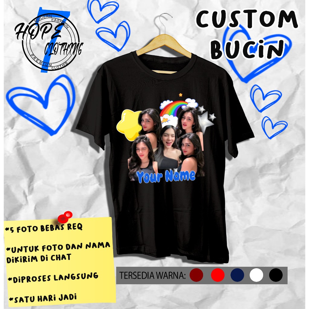 Jual COD KAOS CUSTOM BUCIN COUPLE BISA GANTI NAMA DAN FOTO /KAOS ...