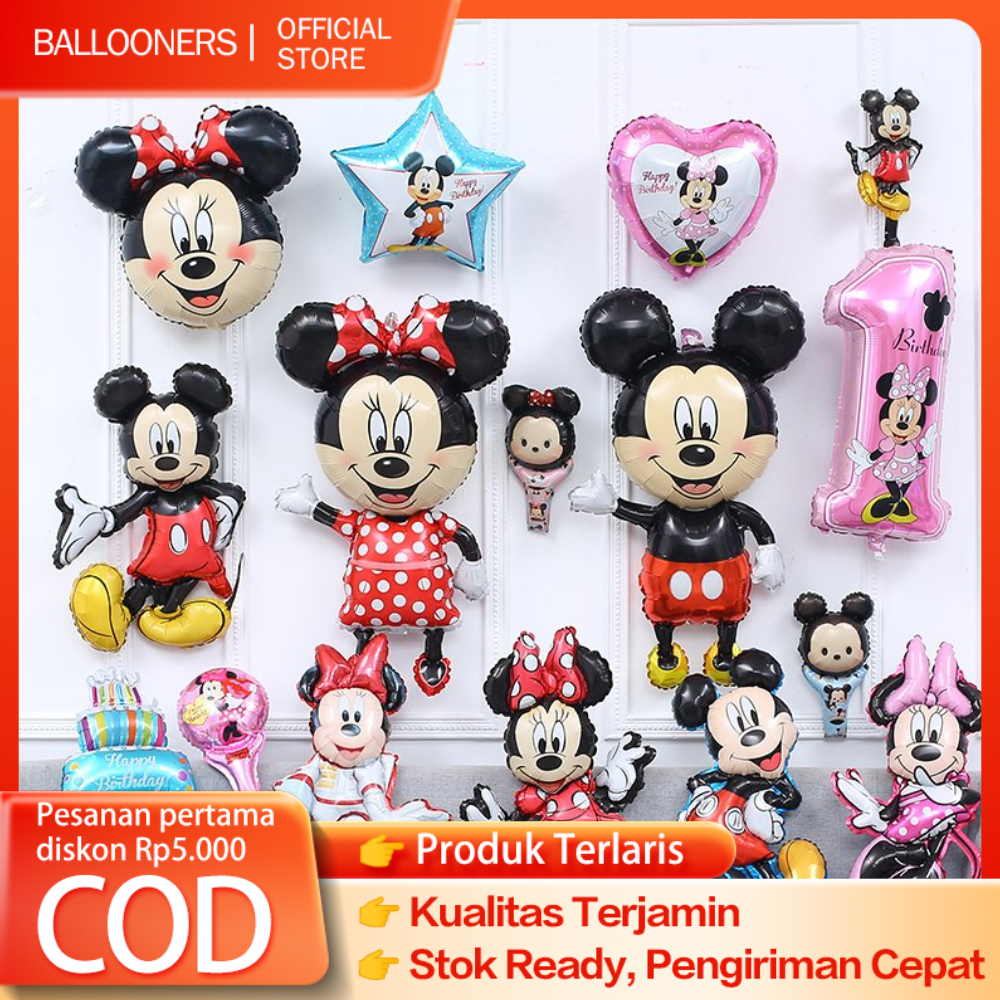 Jual Balon Foil Karakter Large Disney Mickey Mouse Minnie Mouse Kartun ...