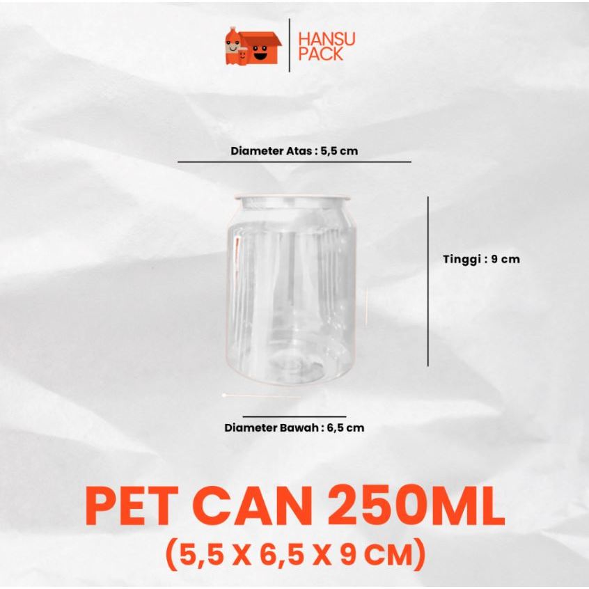 Jual Botol PET CAN Juice 250ml Pendek Kaleng Plastik Pop Can Botol ...