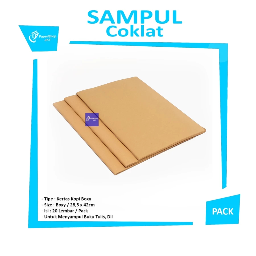 Jual Sampul Buku Coklat/Bening Polos Ukuran Boxy ukuran Kwarto (20 ...