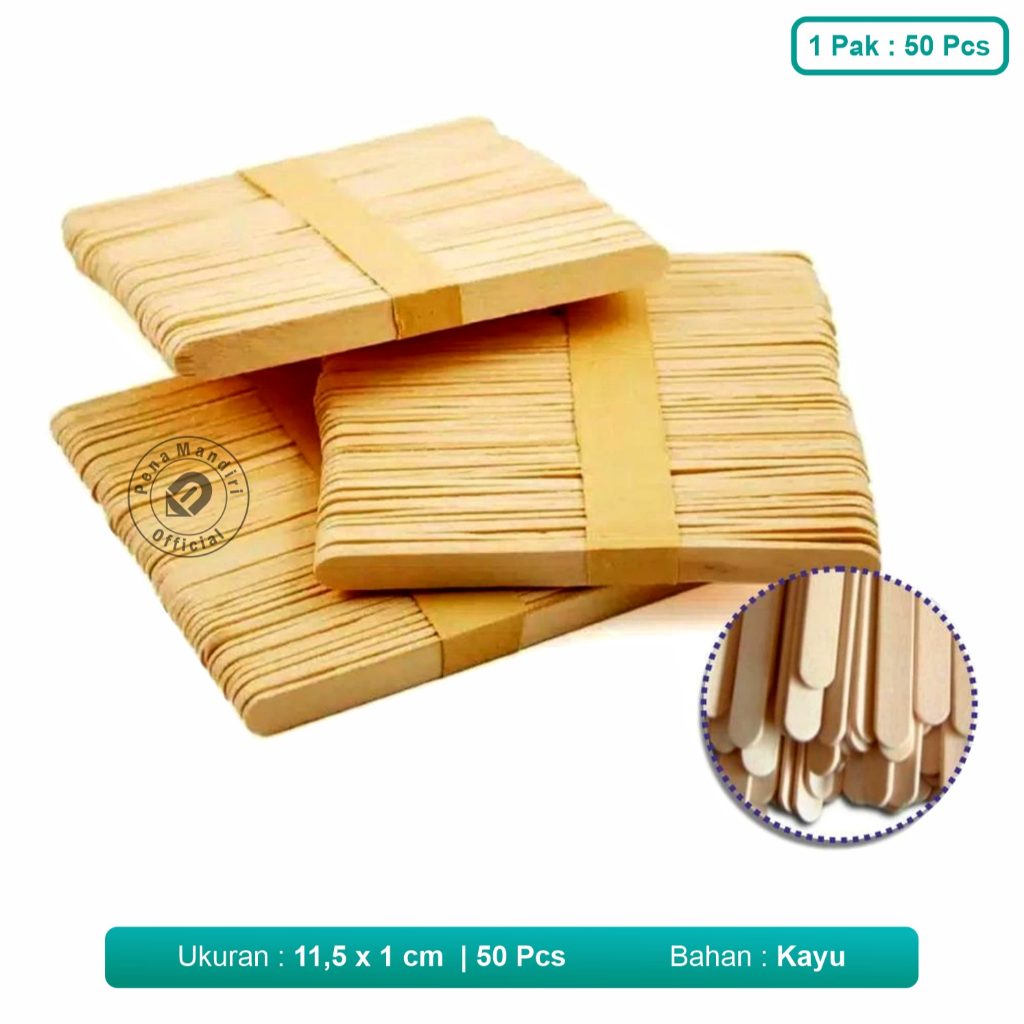 Jual Stick Kayu Ice cream 1 Pak Isi 50 Stik | Shopee Indonesia
