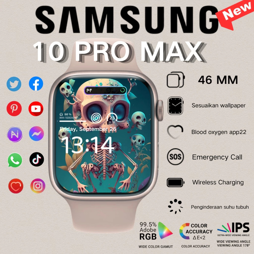 Jual (100% asli -COD)Samsung smartWatch S10 Pro Max/S11 PRO MAX-fungsi ...