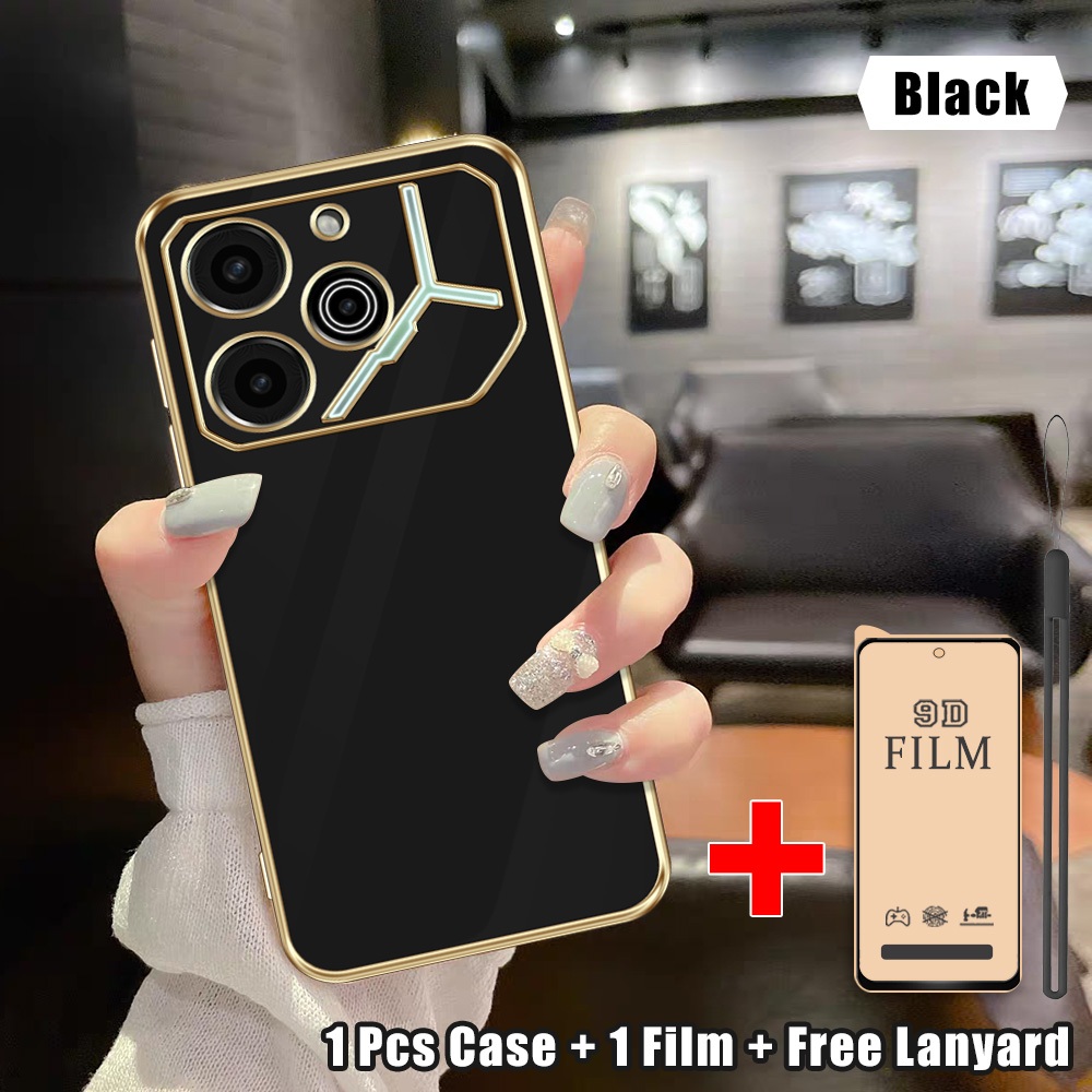 Jual 2 in 1 Casing untuk Tecno Pova 6 Pro Pova 6 LI9 Case Tepi Emas ...