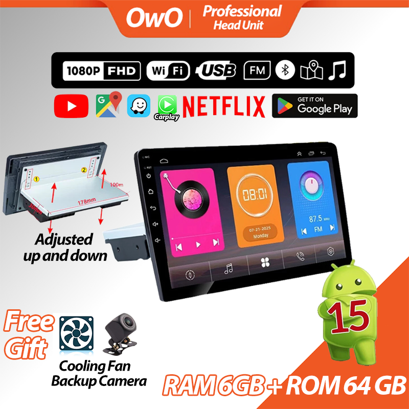 Jual Single DIN Head Unit Android 15 6GB+64GB 7/9/10 Inch Lightning-fast CPU 1.5Ghz 1Din Mobil ...