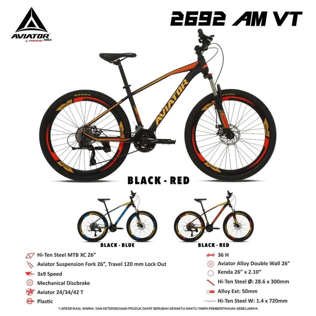 Jual SEPEDA GUNUNG MTB AVIATOR 2692 AM UKURAN 26 INCHI KONDISI BARU ...