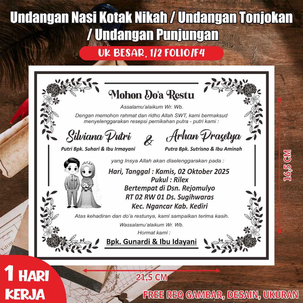 Jual (1 HARI JADI) Undangan Tonjokan Punjungan Nasi Kotak Sorogan ...