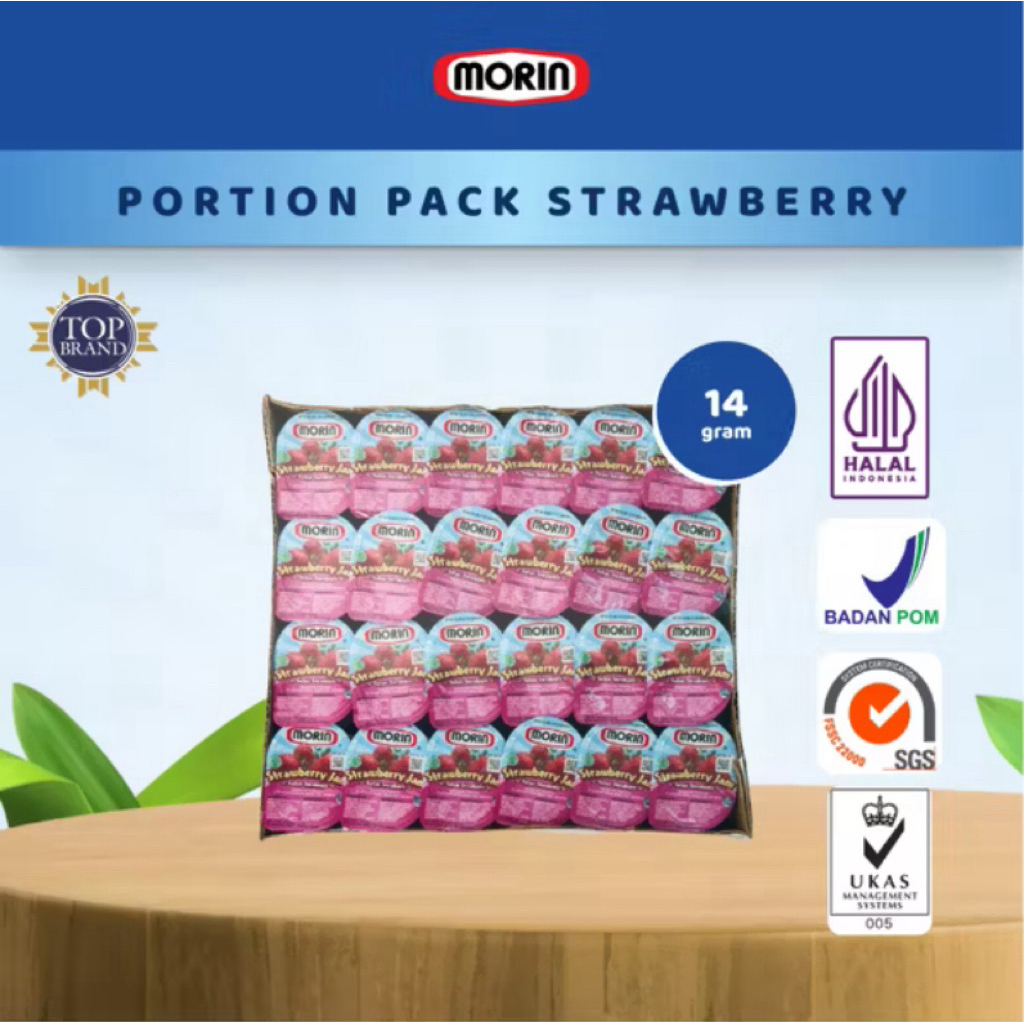 Jual Morin Portion Pack Strawberry 14g – 1 Pack Isi 48 pcs Selai ...