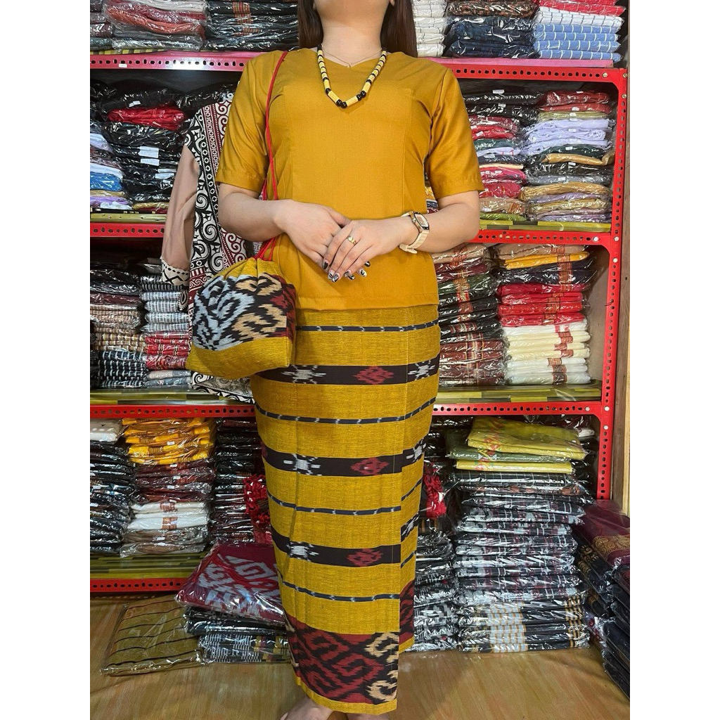 Jual SETELAN BAJU TENUN WANITA FREE TAS SEPU DAN SLENDANG | Shopee ...
