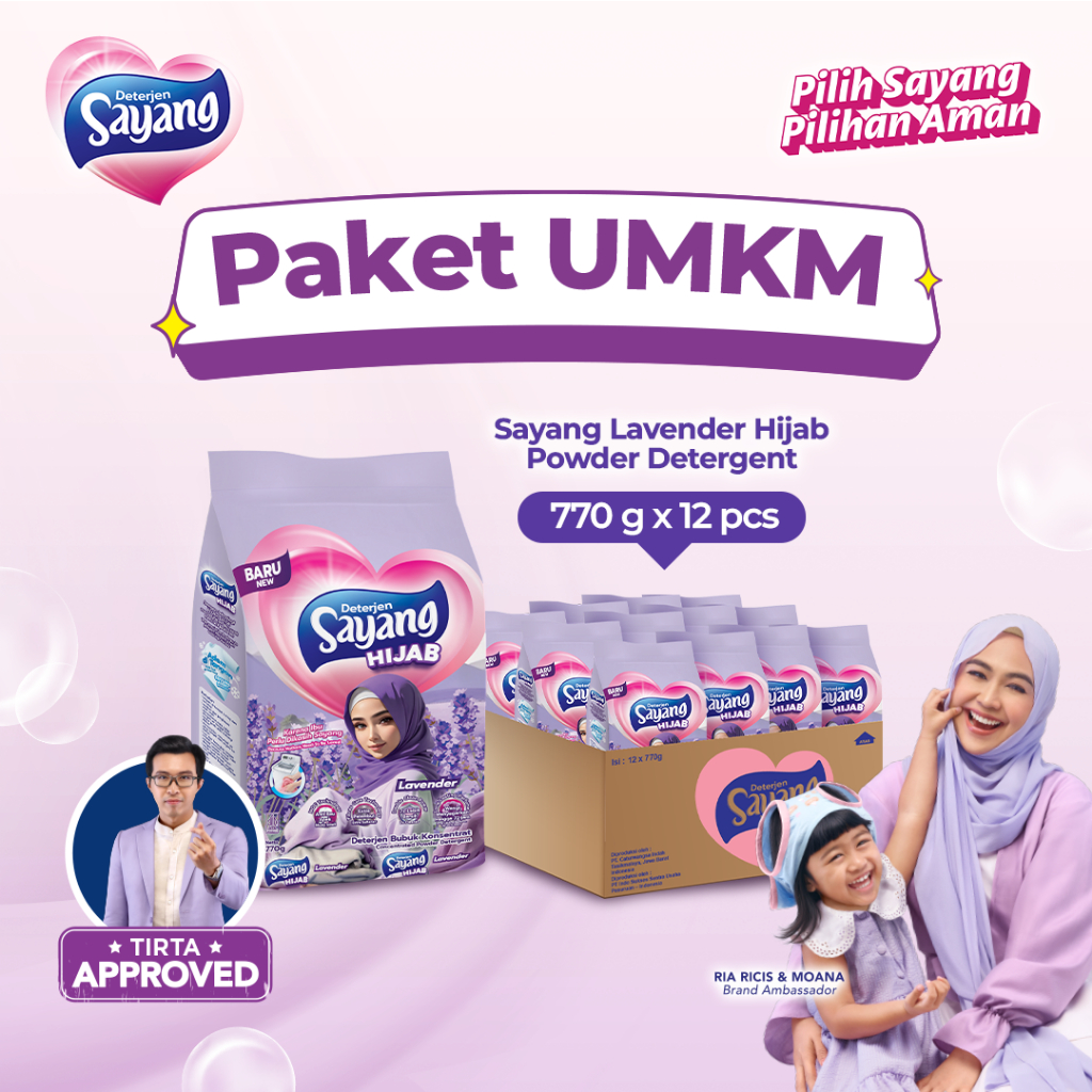 Jual PAKET UMKM Sayang Lavender Hijab Powder Detergent 770gr - 12 Pcs ...