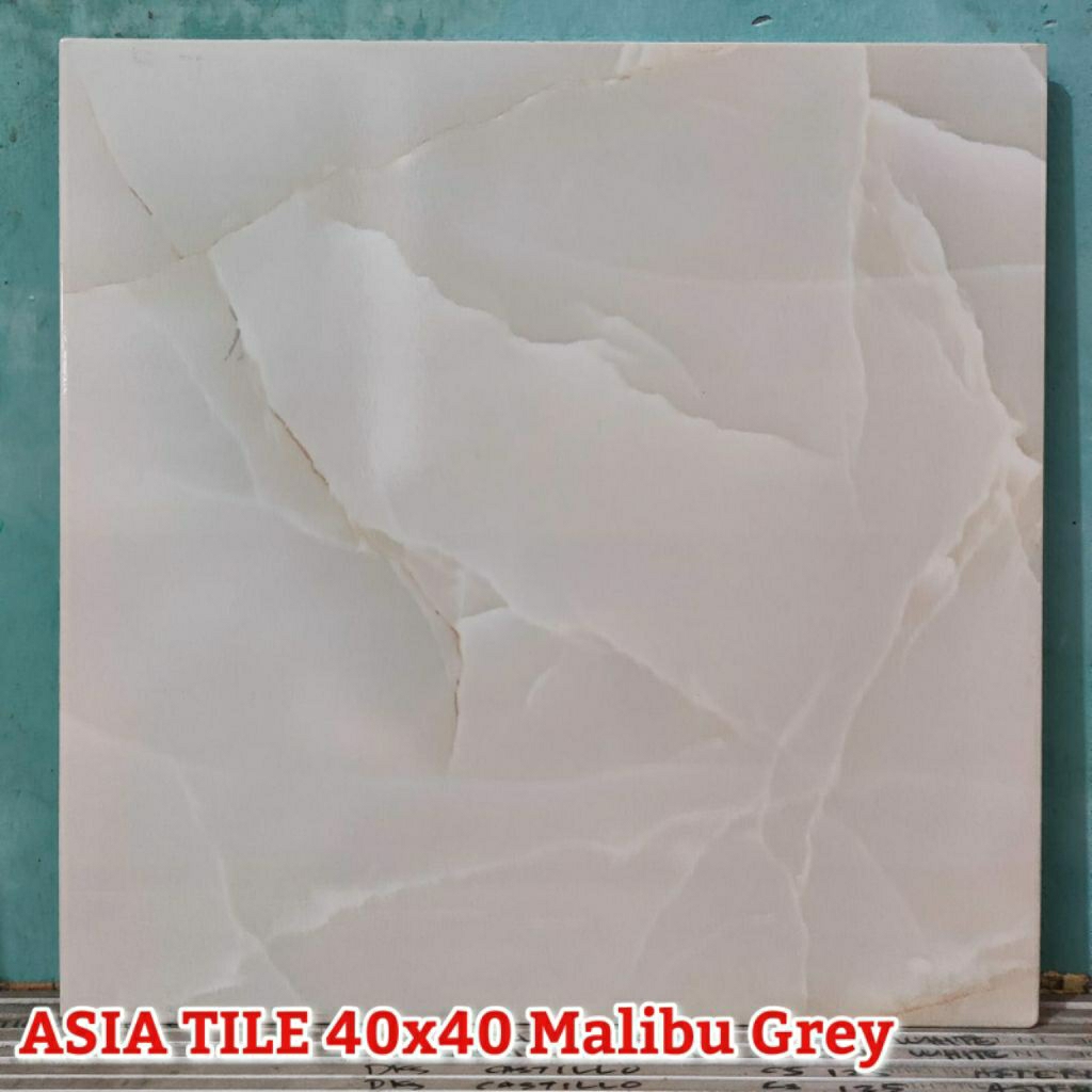 Jual 40x40 ASIA TILE KW MALIBU GREY WARNA ABU CORAK MIRIP MARMER GRANIT ...