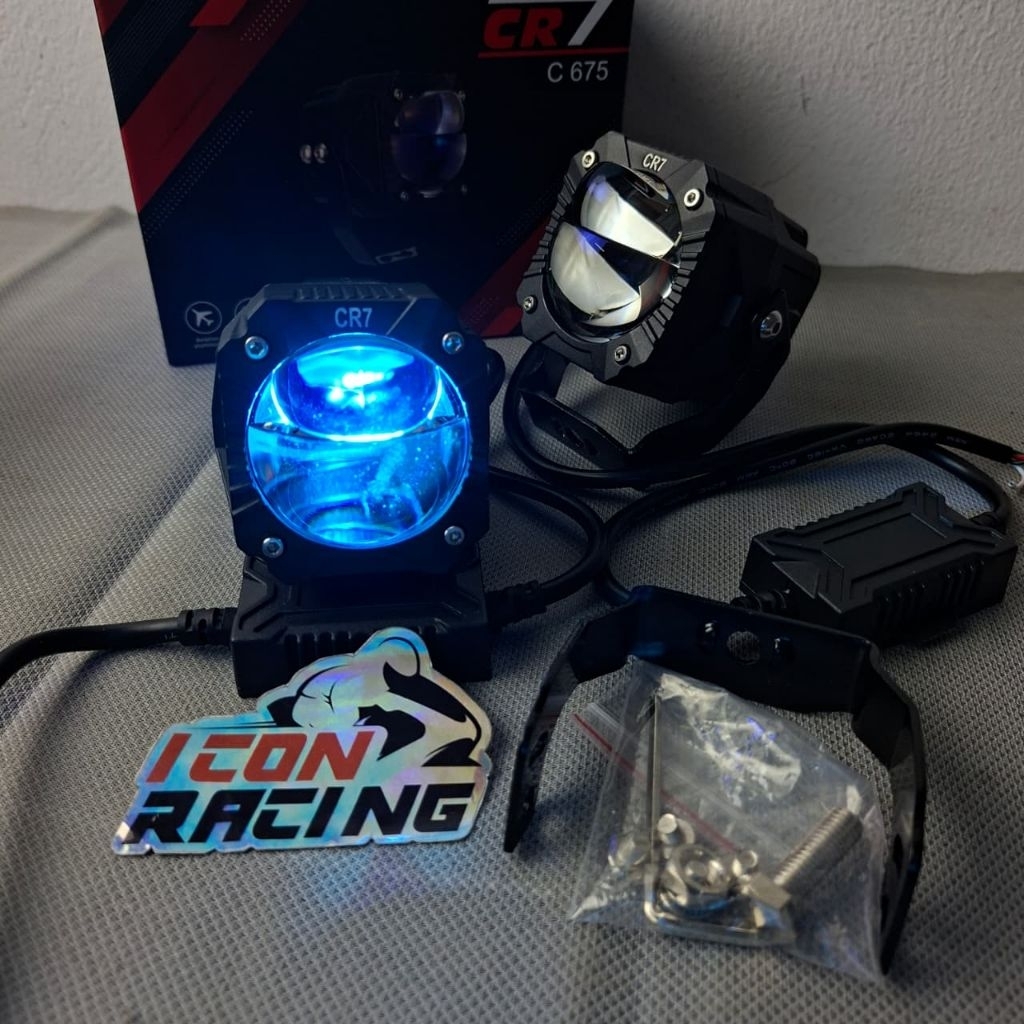 Jual Lampu Biled Mini Laser 2 Lensa Blue Lens 2.5 inch Plus Devil Bi ...